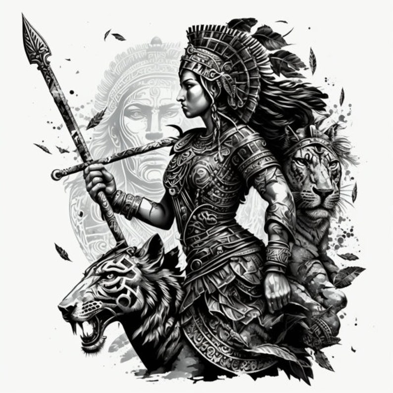 Aztec Warrior Detailed Images, Aztec Leopard Fighter Warrior, Woman and ...
