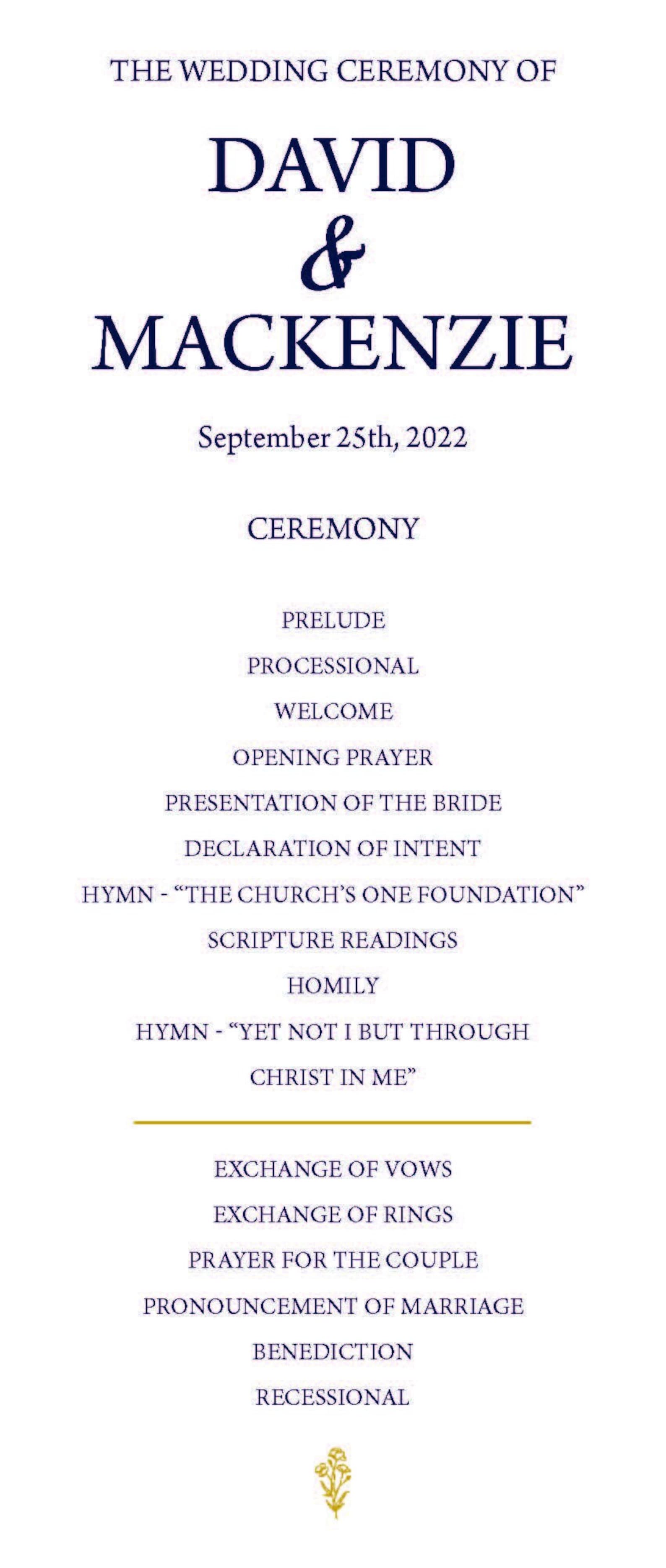 Custom Wedding Program Template - Etsy