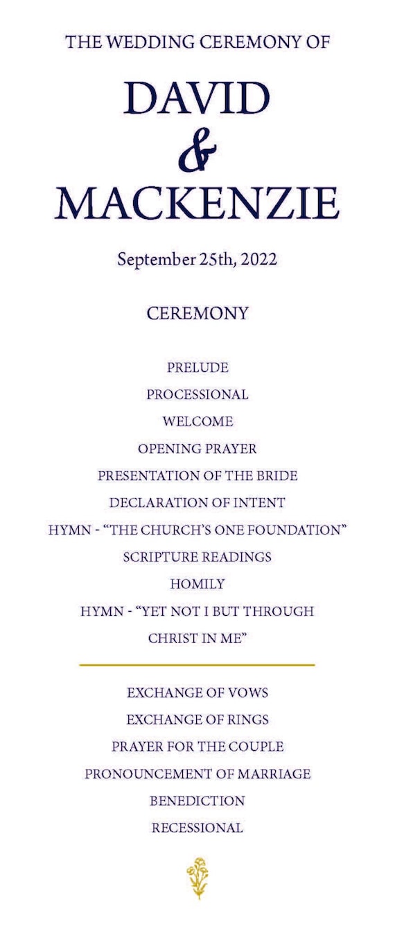 Custom Wedding Program Template - Etsy
