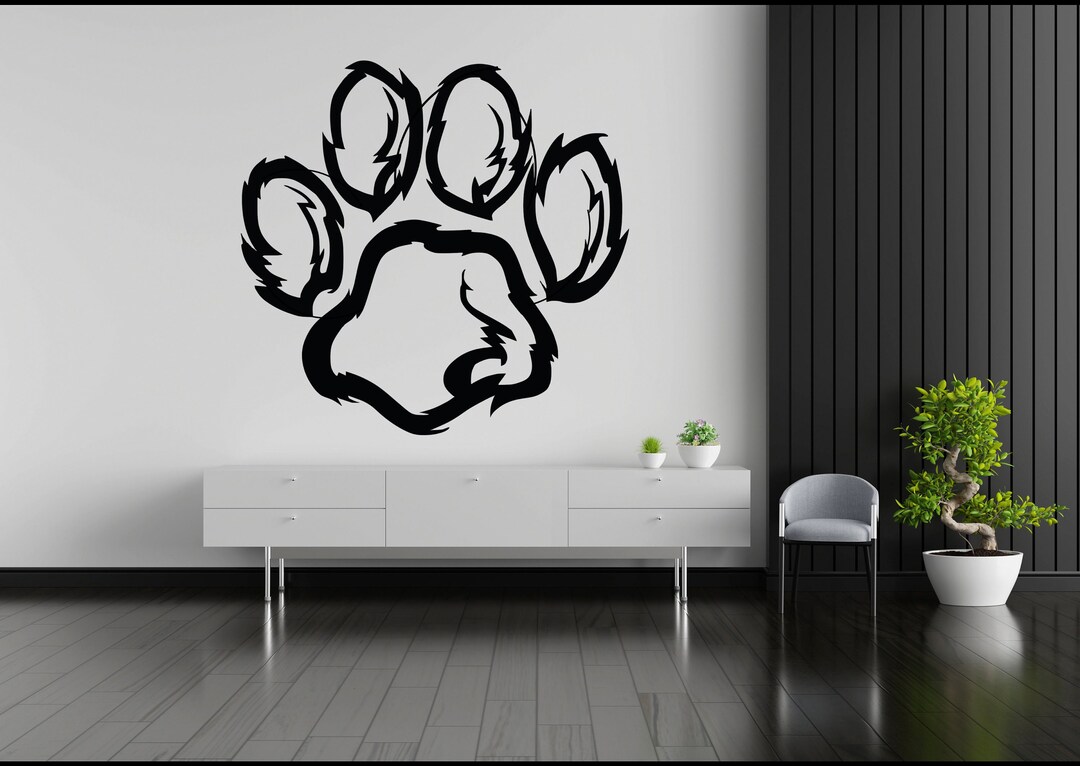 Dog Paw Print Sign Paw Print Wall Decor Paw Print Art - Etsy