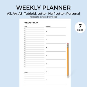 Minimalist Printable Weekly Planner for Planning Your Week, Weekly ...