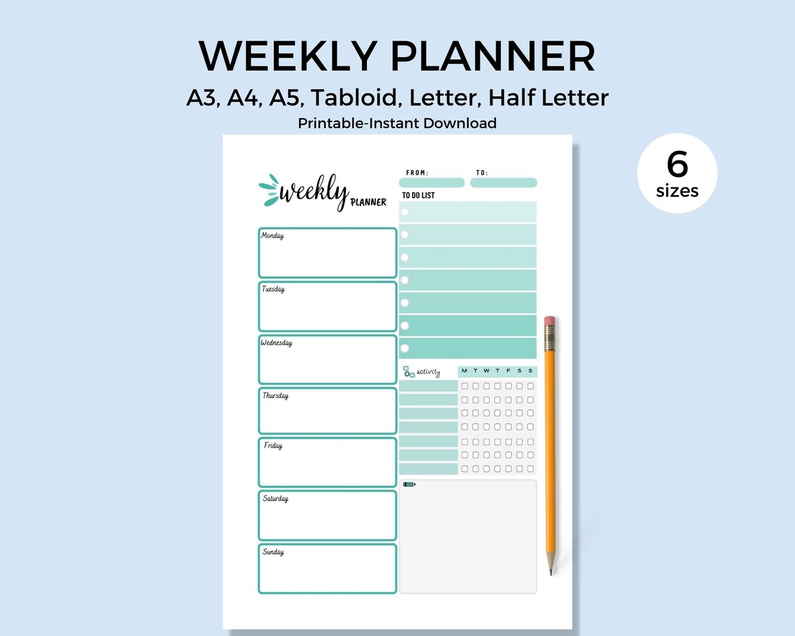 Minimalist Printable Weekly Planner for Planning Your Week to Do List ...