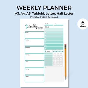 Minimalist Printable Weekly Planner for Planning Your Week to Do List ...