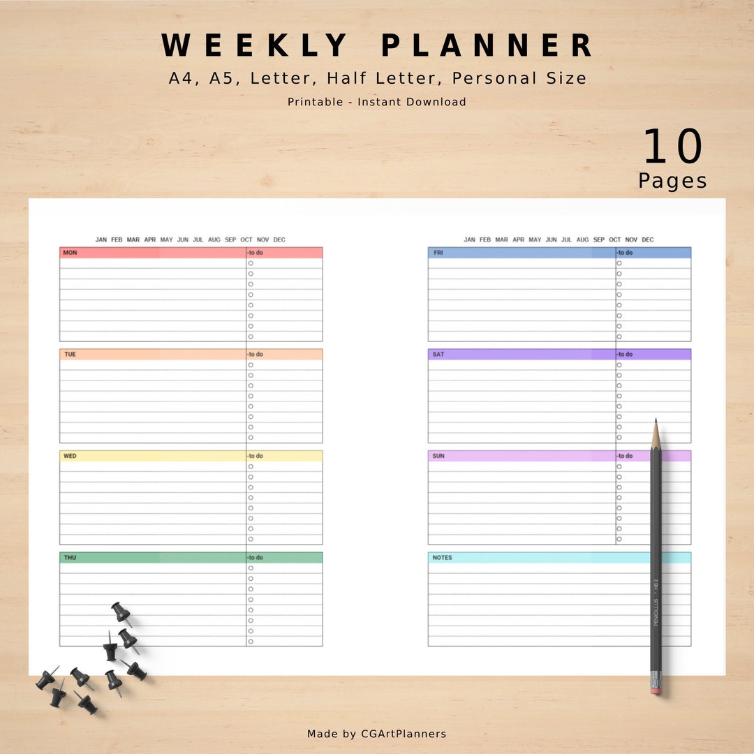 Minimalist Printable Weekly Planner for Planning Your Week to Do List ...