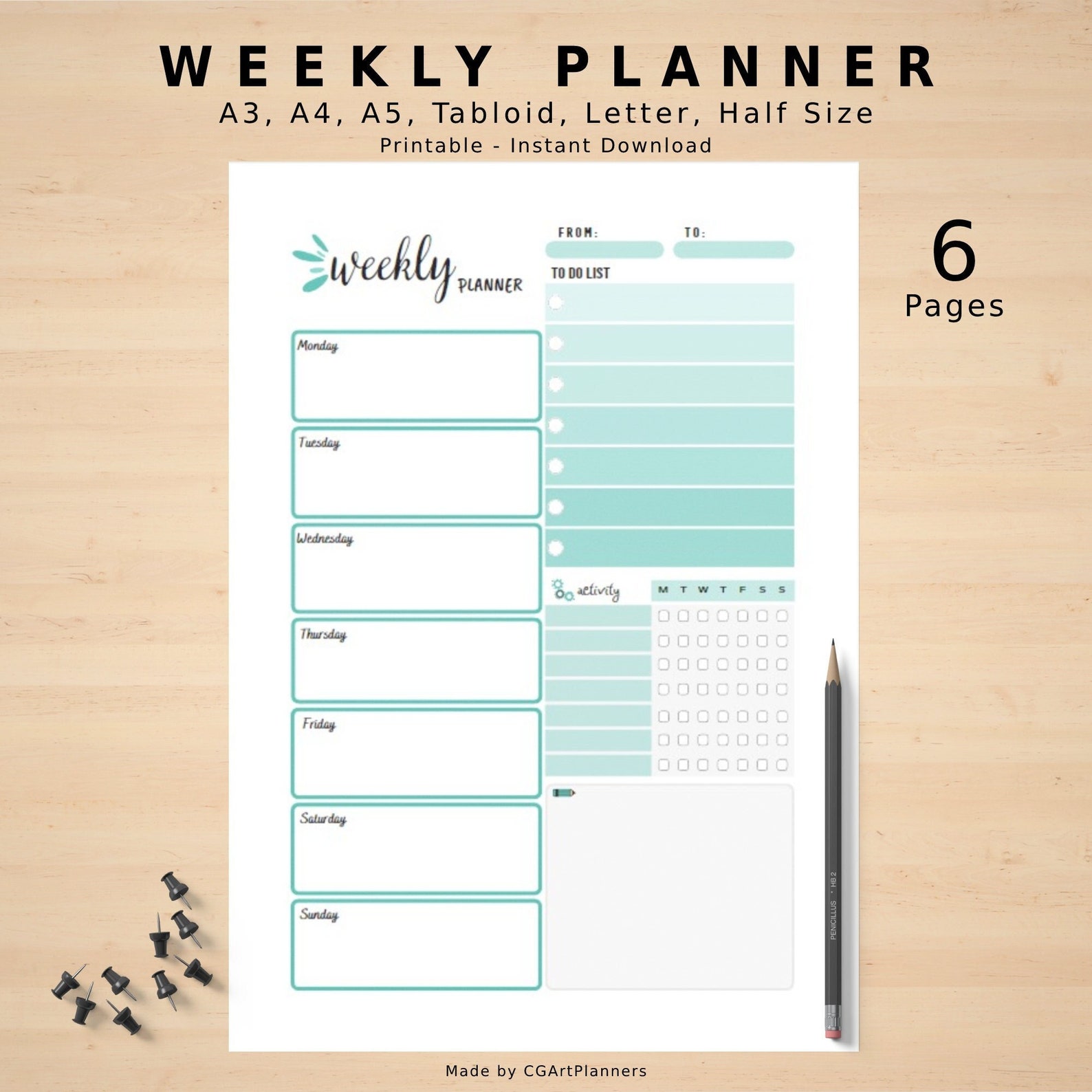 Minimalist Printable Weekly Planner for Planning Your Week to - Etsy