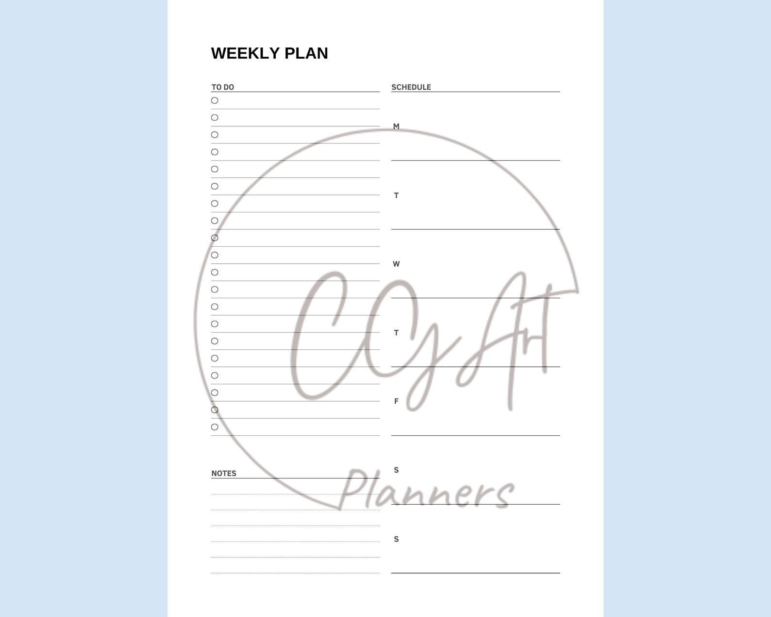 Minimalist Printable Weekly Planner for Planning Your Week - Etsy