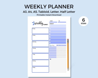 Minimalist Printable Weekly Planner for Planning Your Week - Etsy