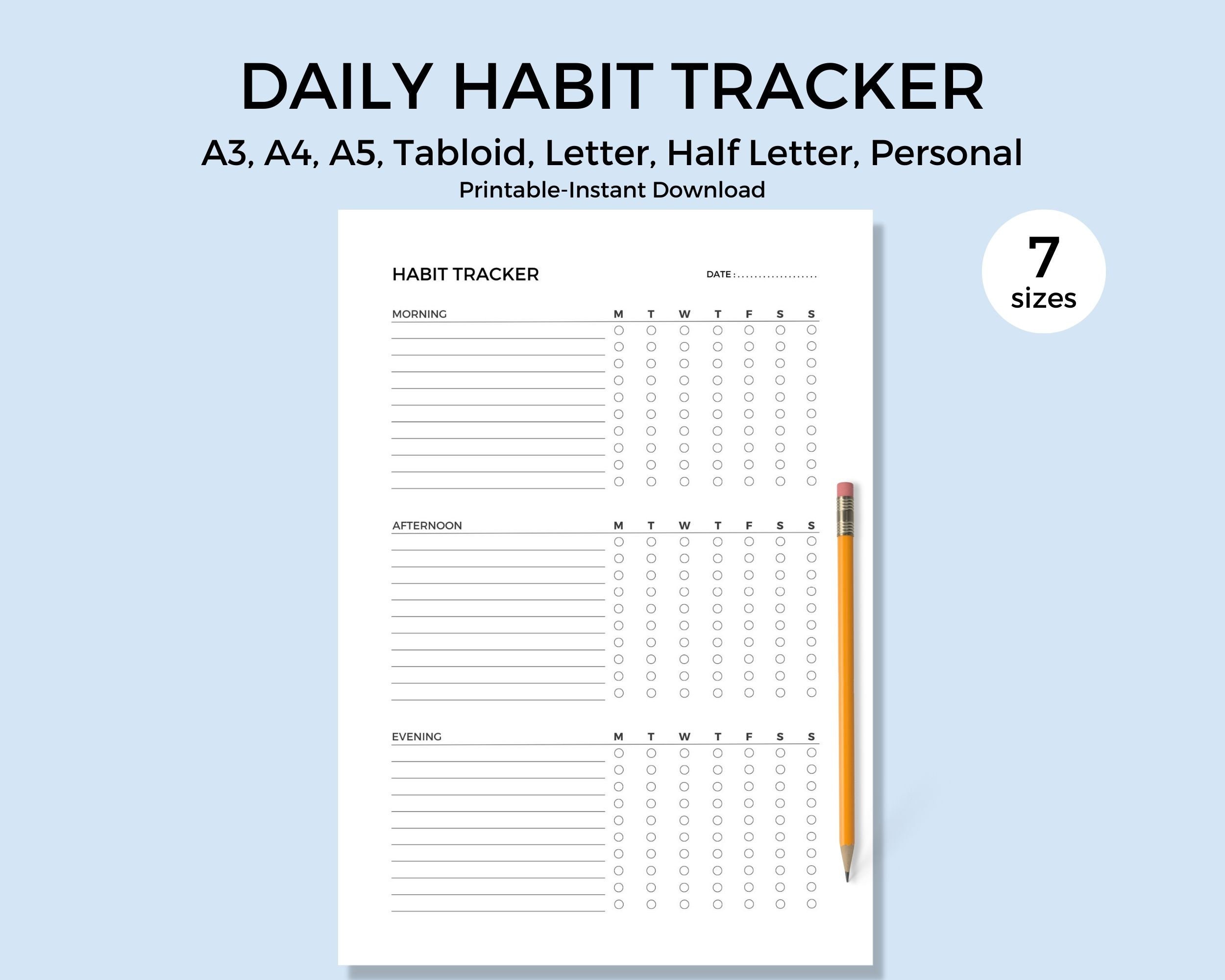 Daily Habbit Tracker to Keep Your Routines, Task Tracker, Routine Check ...