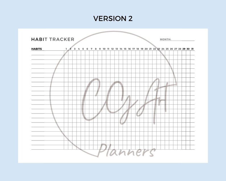 Monthly Habit Tracker Printable Landscape, Habit Tracker Template ...
