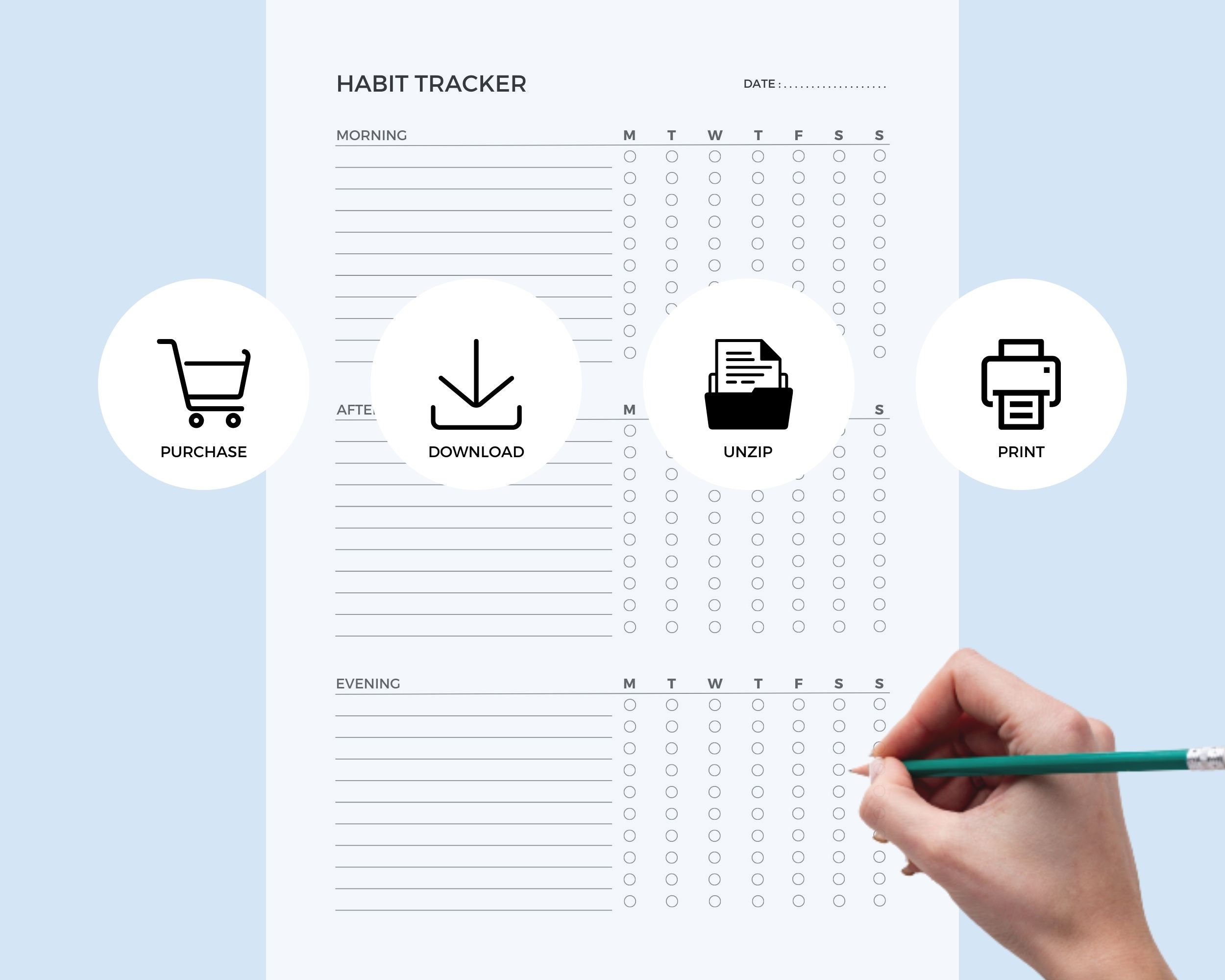Daily Habbit Tracker to Keep Your Routines, Task Tracker, Routine Check ...