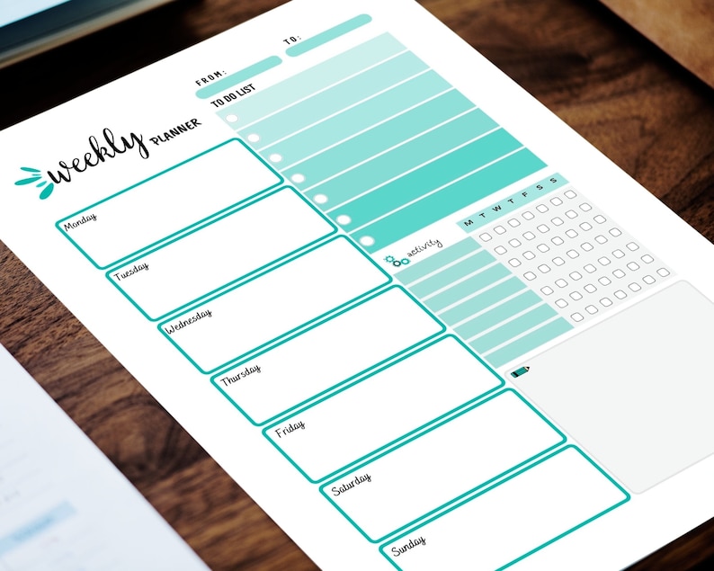 Minimalist Printable Weekly Planner for Planning Your Week to Do List ...