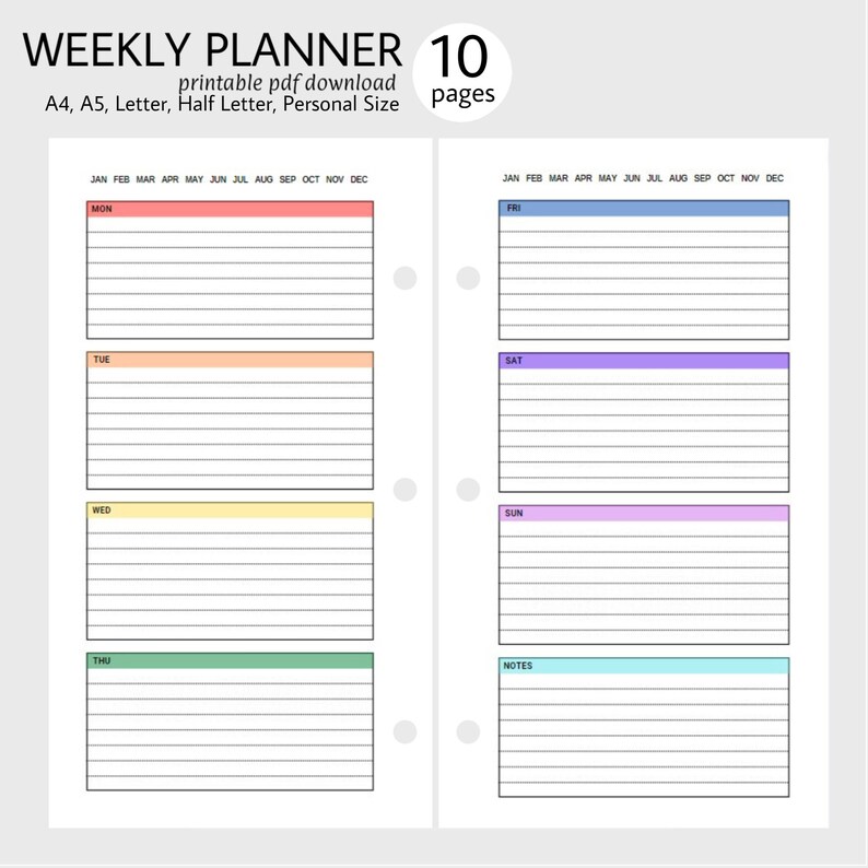 Minimalist Printable Weekly Planner for Planning Your Week to Do List ...