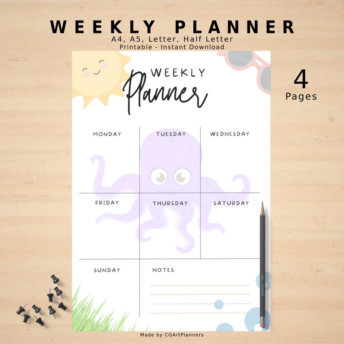 Minimalist Printable Weekly Planner for Planning Your Week to Do List ...
