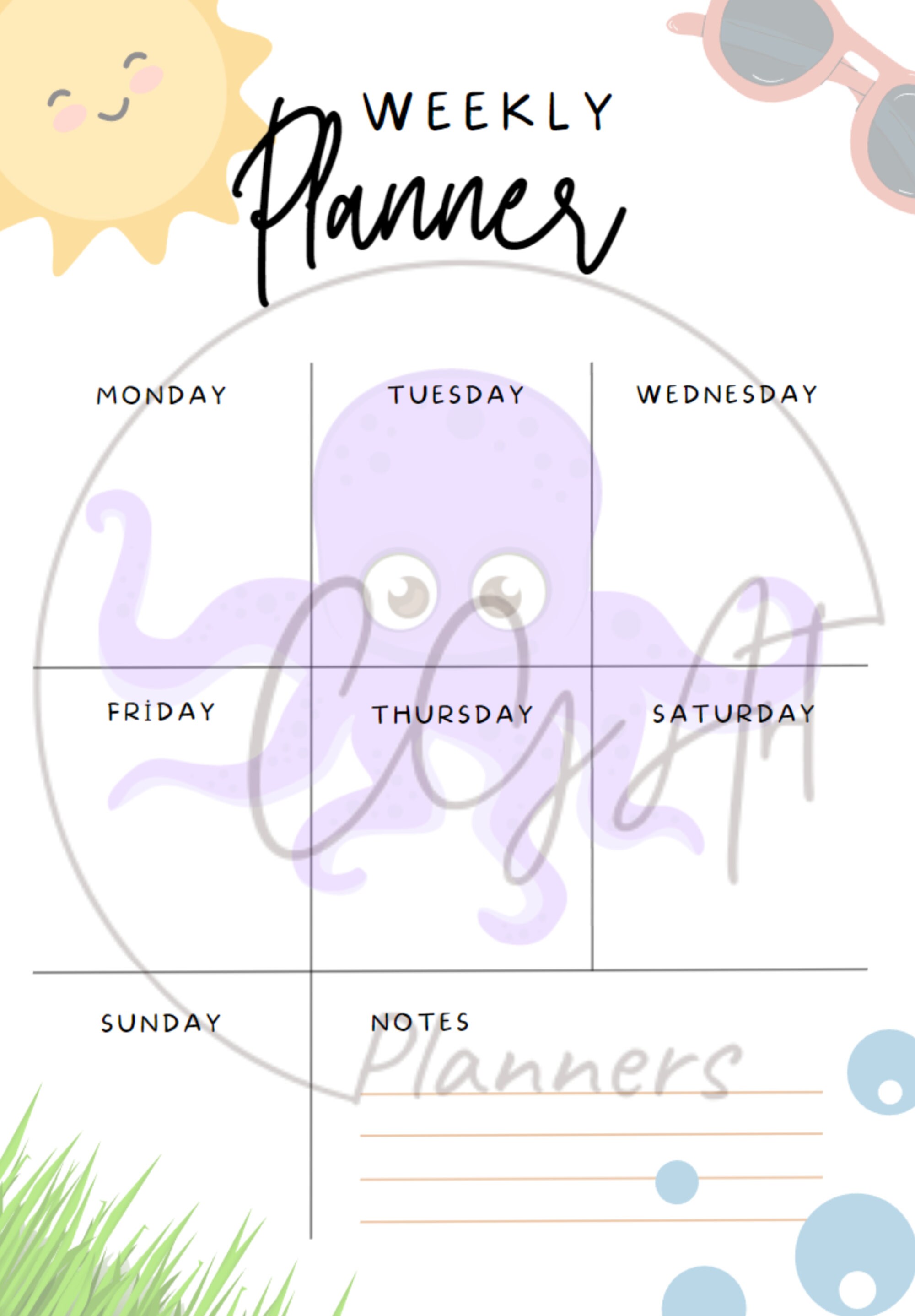 Minimalist Printable Weekly Planner for Planning Your Week to Do List ...