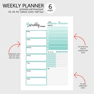 Minimalist Printable Weekly Planner for Planning Your Week to - Etsy