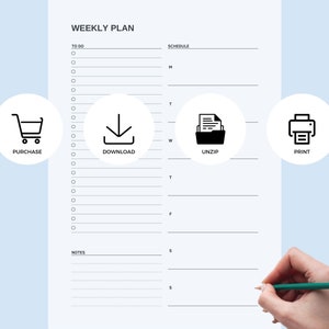 Minimalist Printable Weekly Planner for Planning Your Week, Weekly ...