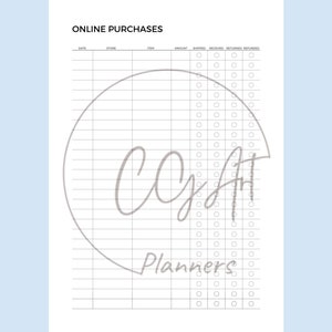 Online Purchases Tracker, Purchase Order Form, Expense Tracker Printable - Etsy