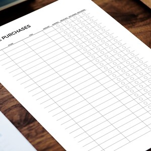 Online Purchases Tracker, Purchase Order Form, Expense Tracker ...