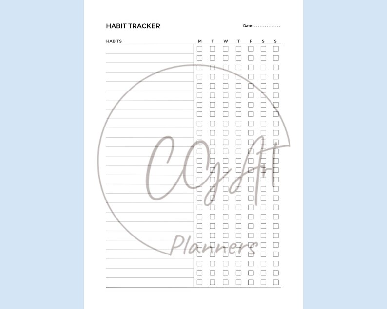 Weekly Habit Tracker to Keep Your Routines Task Tracker - Etsy