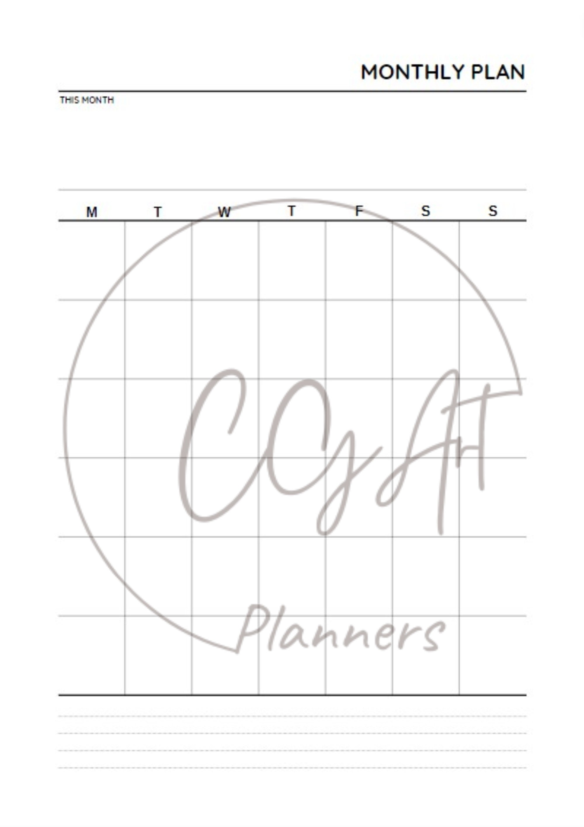 Minimalist Printable Monthly Planner for Planning Your Month - Etsy