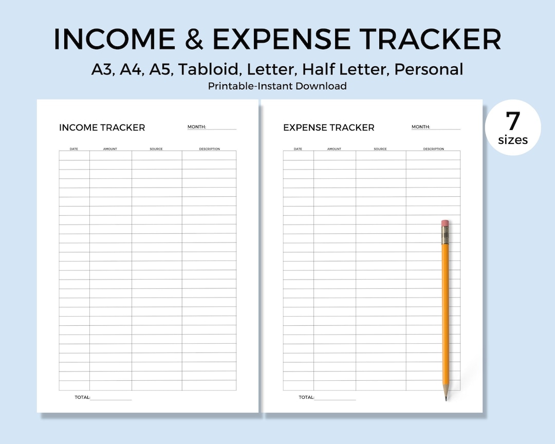 Simple Income & Expense Tracker, Monthly Budget Planner, Financial ...