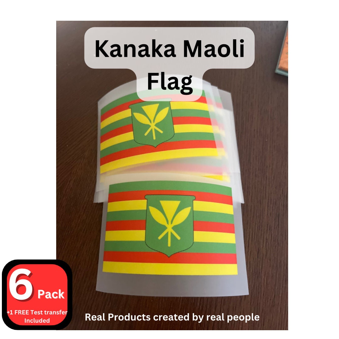 Kanaka Maoli Flag DTF Heat Transfer 6 Pack ( +1 FREE Test Transfer) - Etsy
