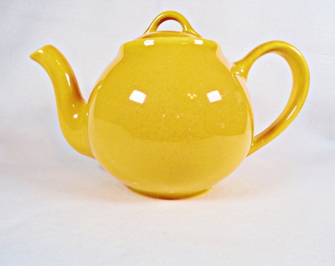 Vintage Lipton Tea Ceramic Teapot in Mustard Yellow Hall China - Etsy