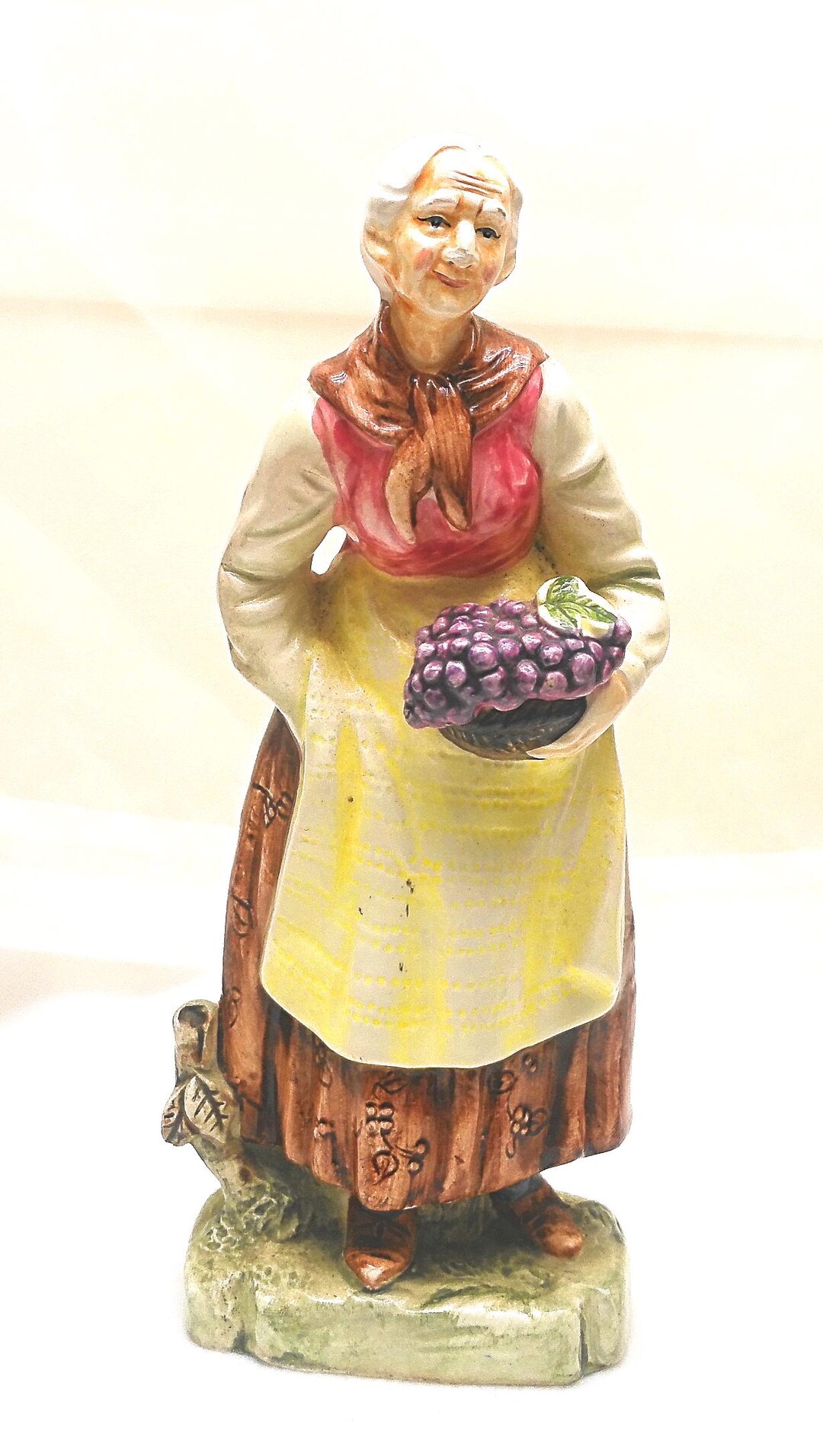 Vintage Ceramic Statue of Grandma With A Basket Full of Freshly ...