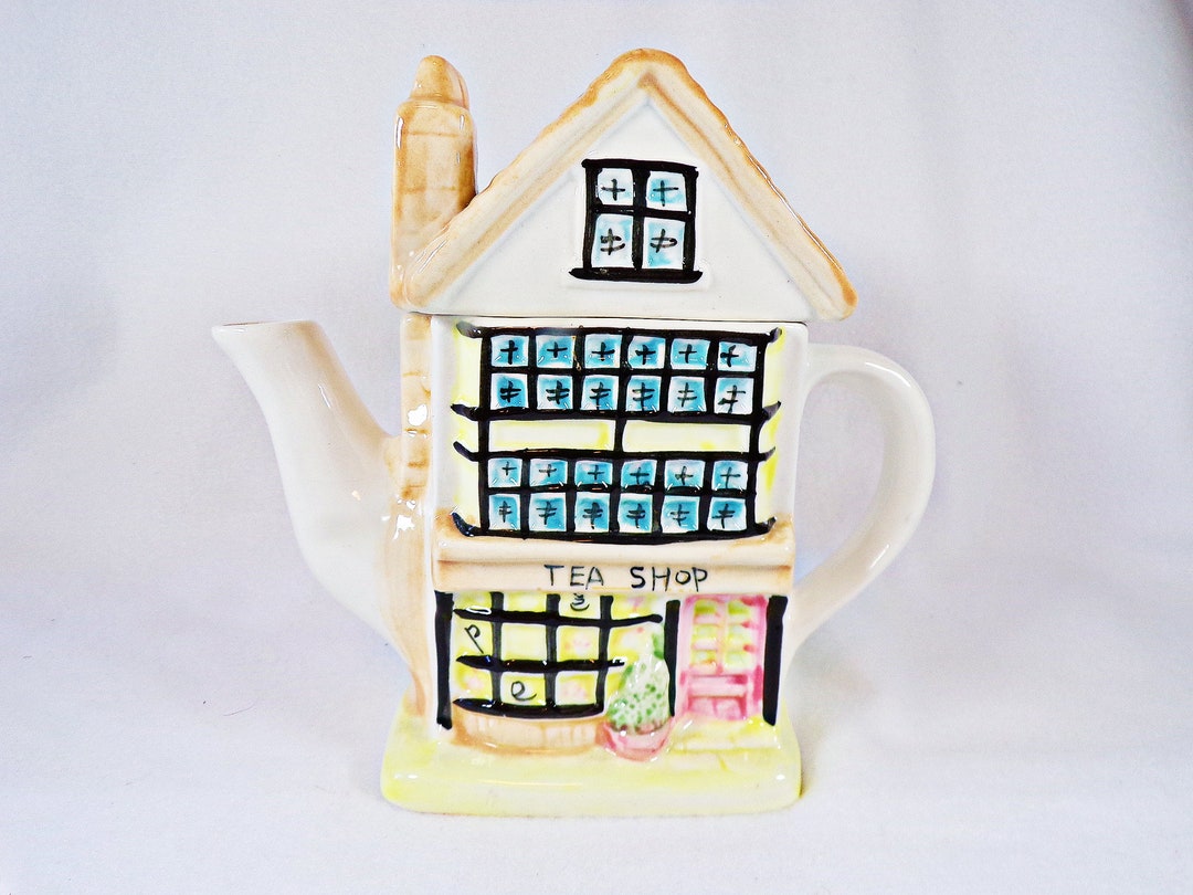 Charming tea for One Teapot Shaped Like a Quaint Tea Shop Perfect for ...