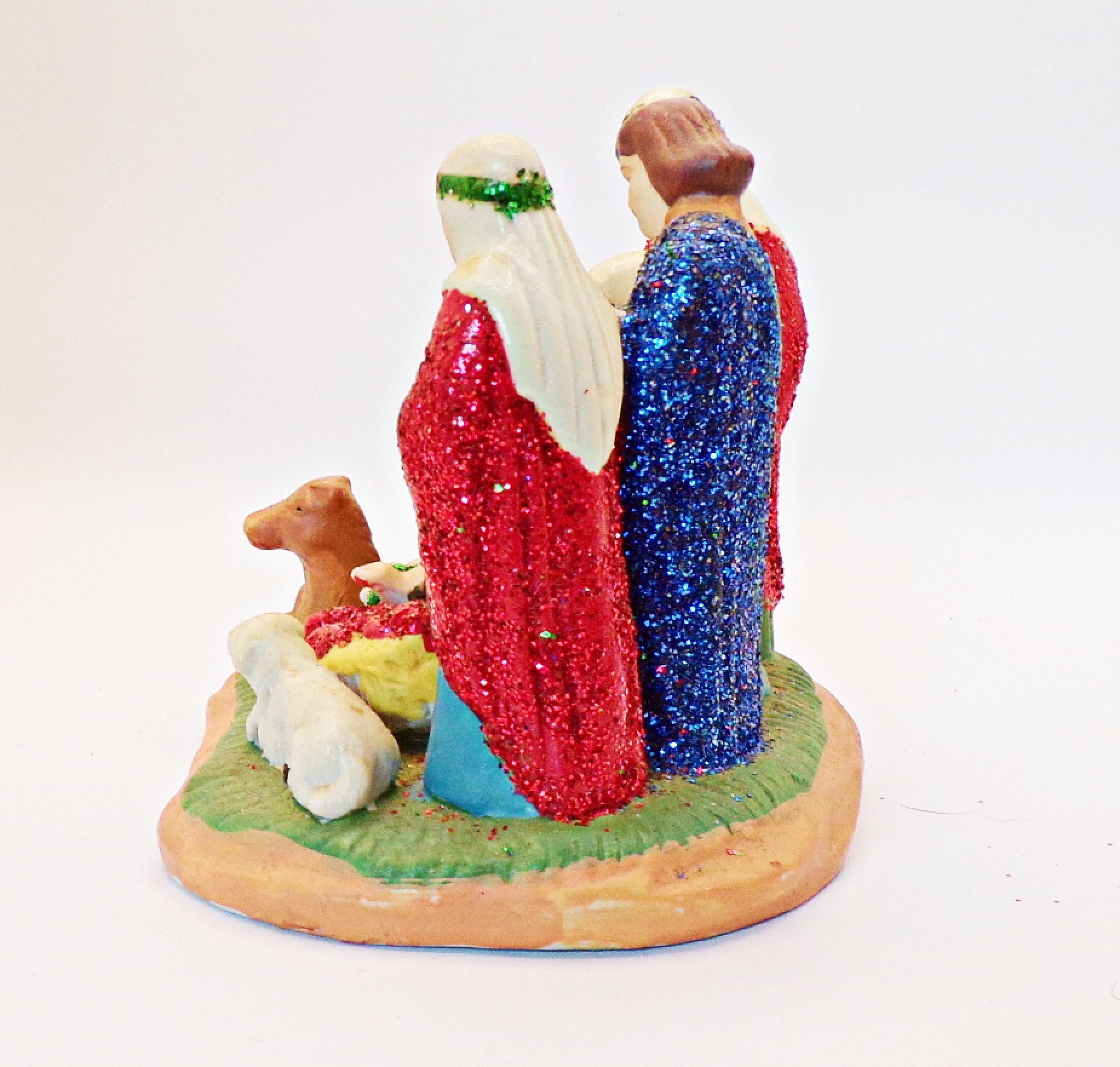 One Piece Nativity Holy Family and Wisemen Hand Painted 1960s - Etsy