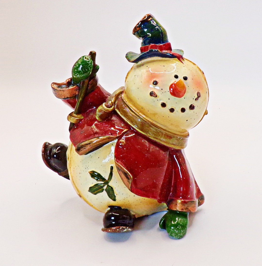 Vintage Snowman Figurine Winter Decor Christmas Decor - Etsy