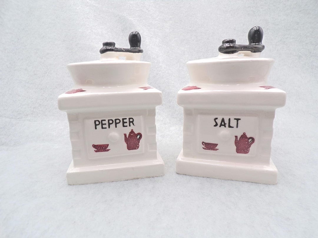 Vintage Coffee Grinder Shaped Shakers, Salt and Pepper, Bradley ...