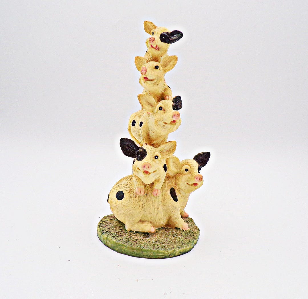 Pig Stack Figurine, Cute Stacked Pig, Whimsical Animal Figurine ...