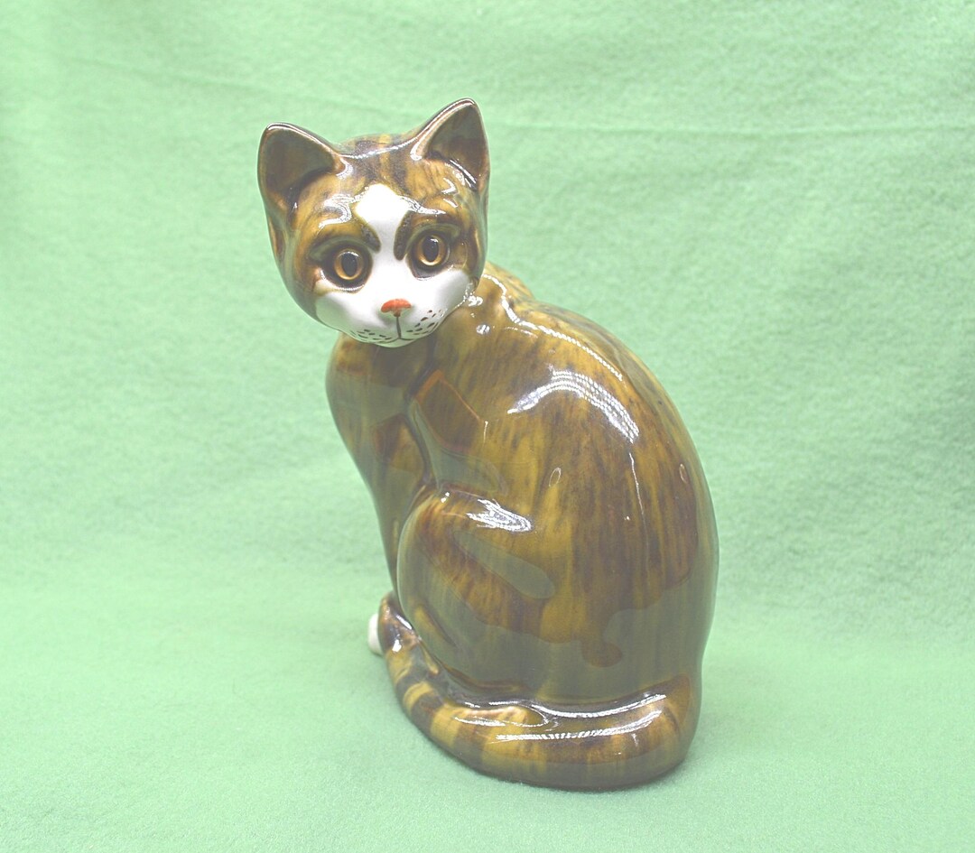 1950s Japanese Striped Tabby Cat Figurine – Mid-century Ceramic ...