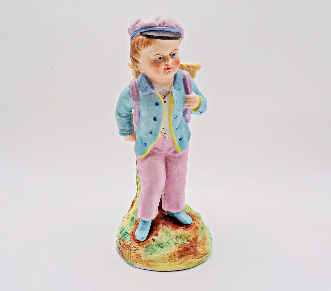Victorian Match Holder – Charming Boy With Basket, Rare Collectible ...