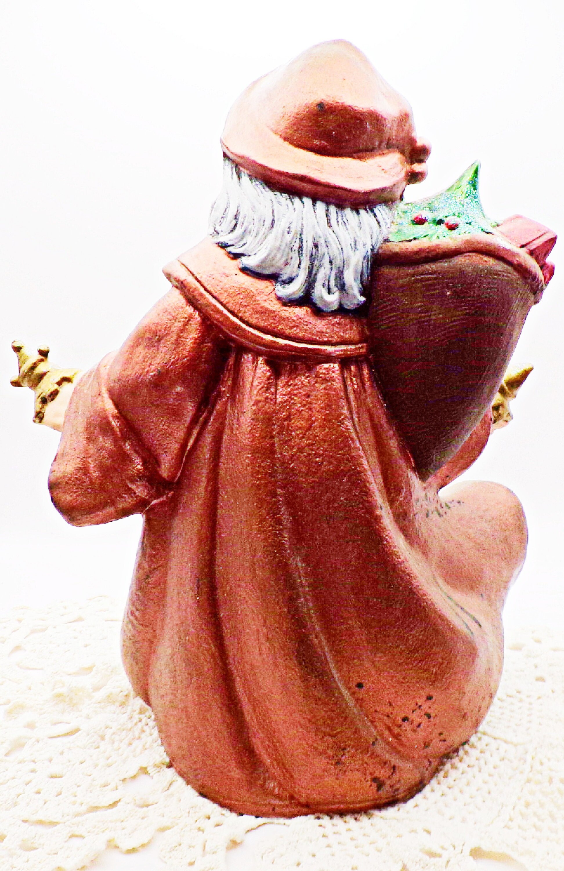 Elegant Santa Clause Hand Painted Ceramic Figurine Christmas Decor ...