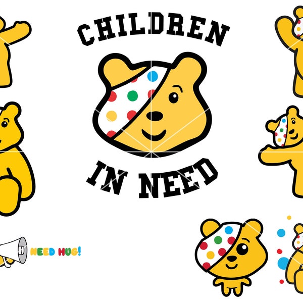 Pudsey Bear Vector - Etsy Australia