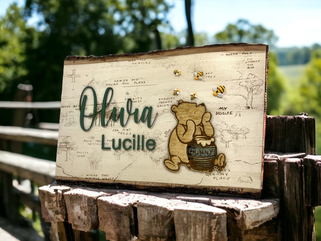 Winnie the Pooh Personalized Name Sign - Etsy