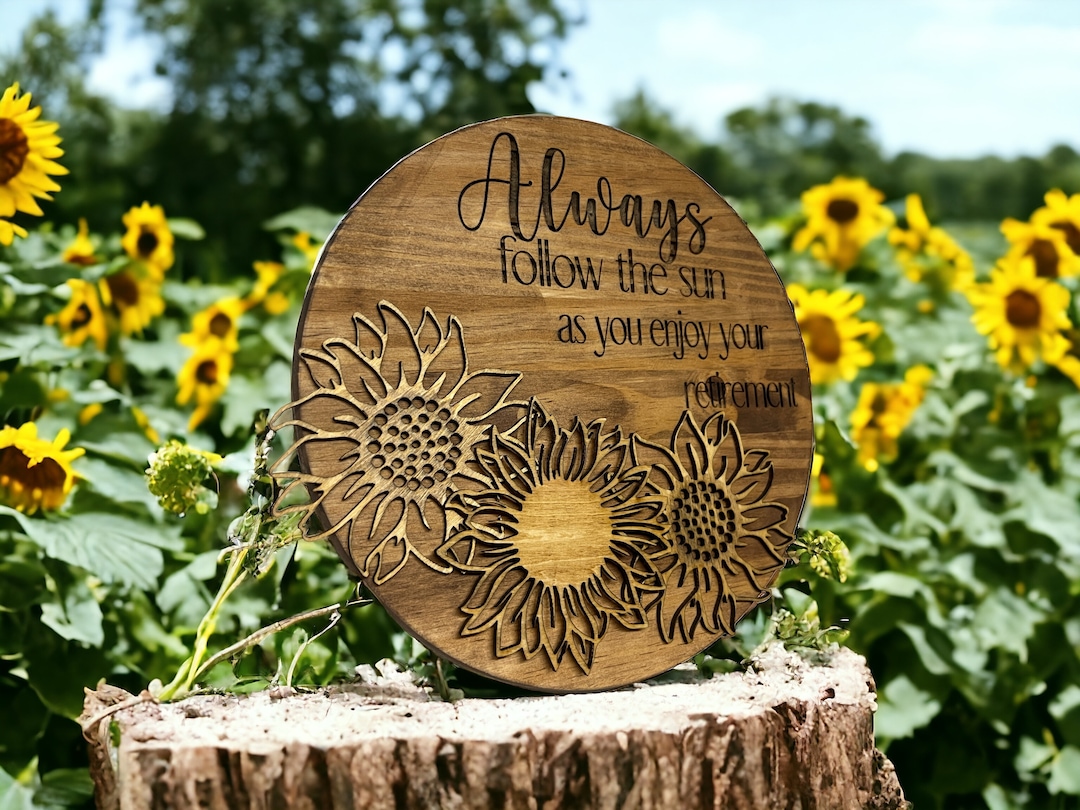 Personalized Sunflower Wooden Sign | Engrave A Special Message - Etsy