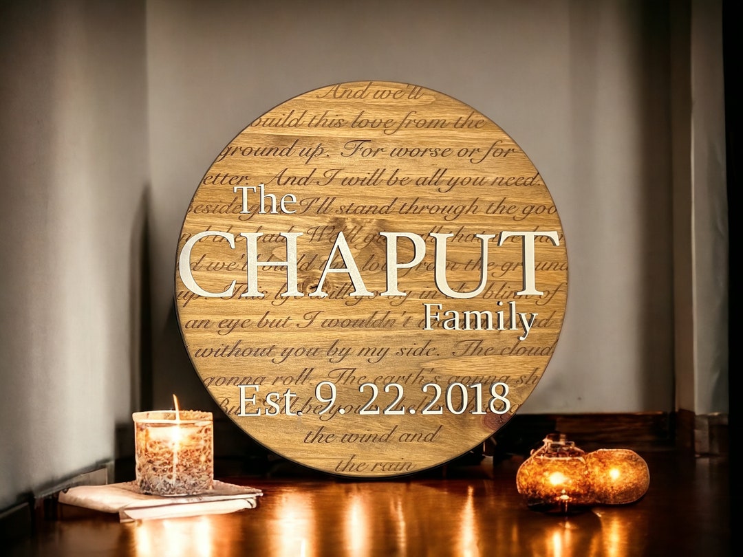 Personalized Love Song Sign - Custom Wooden Name Sign - 18” Diameter - Etsy