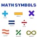 Set of 3 Educational Posters - Numbers 1 to 100, Math Symbols and ...