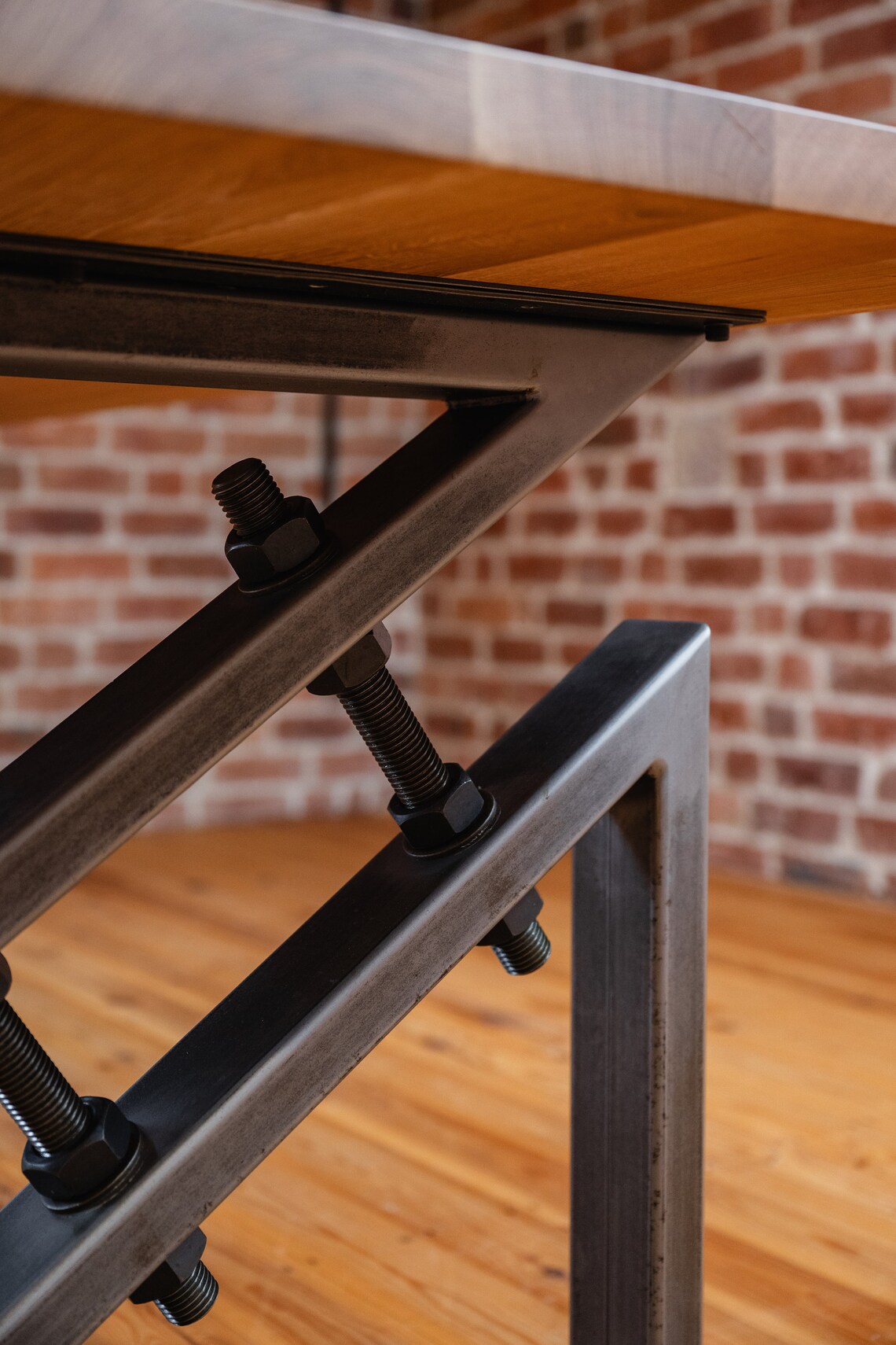 Pythagoras Industrial Oak Dining Table - Etsy UK
