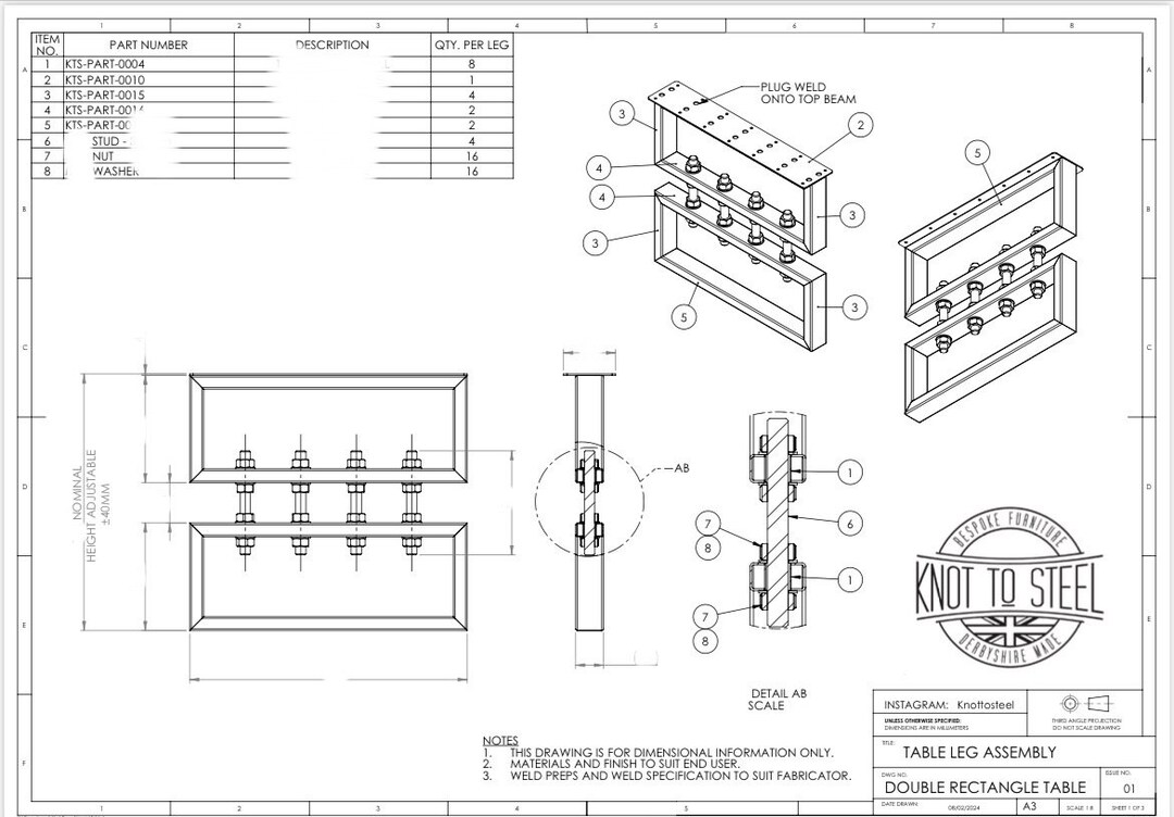 Height Adjustable Double Rectangular Table Design - Etsy