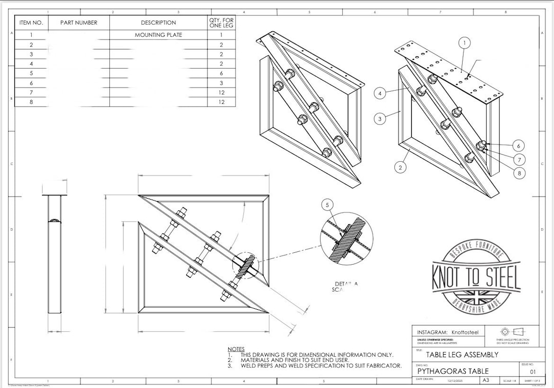 Knot to Steel Pythagoras Table Legs - Etsy Australia