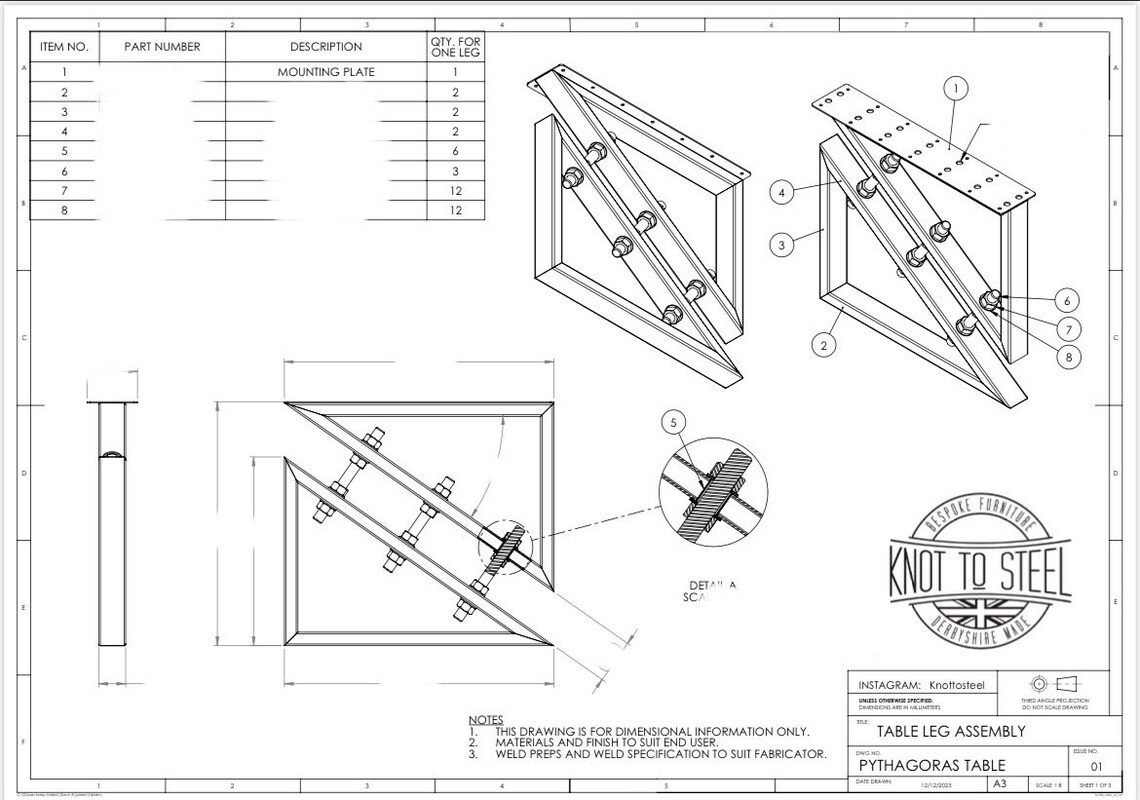 PDF Table Design Drawings - Etsy