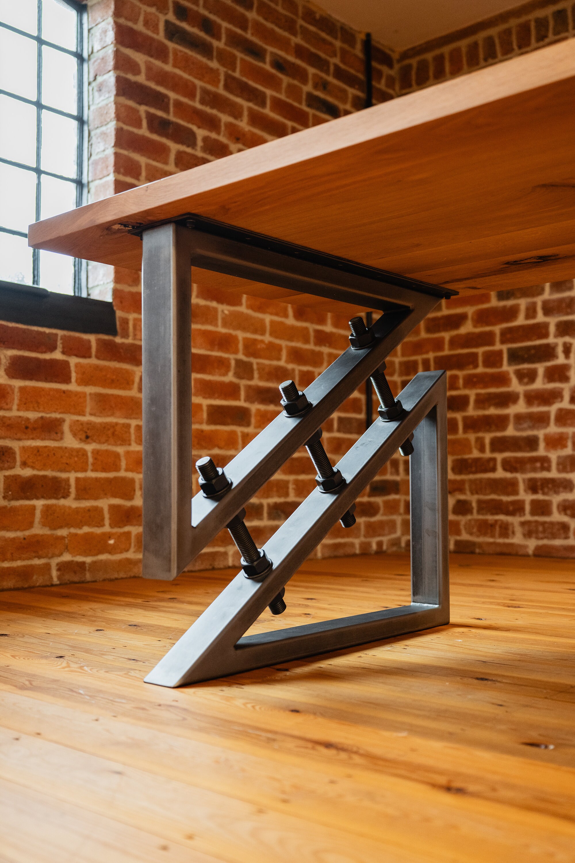 Pythagoras Industrial Oak Dining Table - Etsy UK