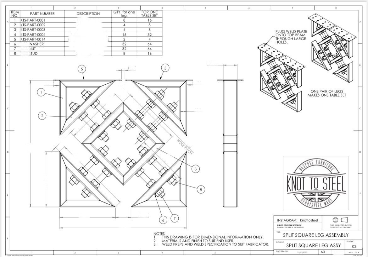 PDF Table Design Drawings - Etsy