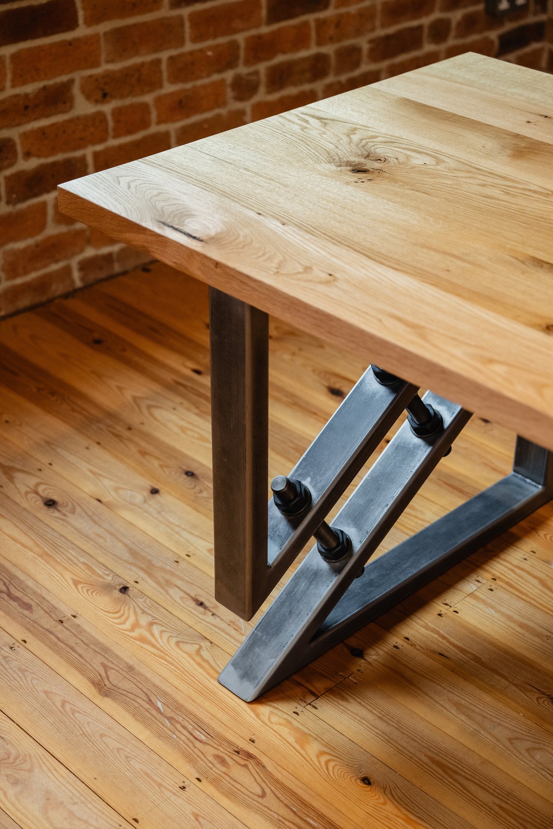Pythagoras Industrial Oak Dining Table - Etsy UK