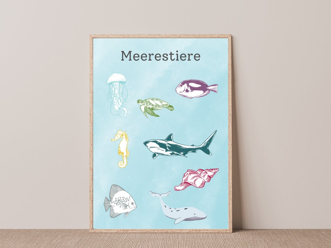 Sea Creatures Poster Digital Download for Printing Kids Posters ...