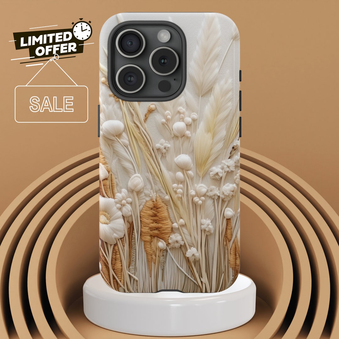 Pampas Grass 3D Phone Case, Bohemian Chic Phone Cover, Ideal Accessory ...